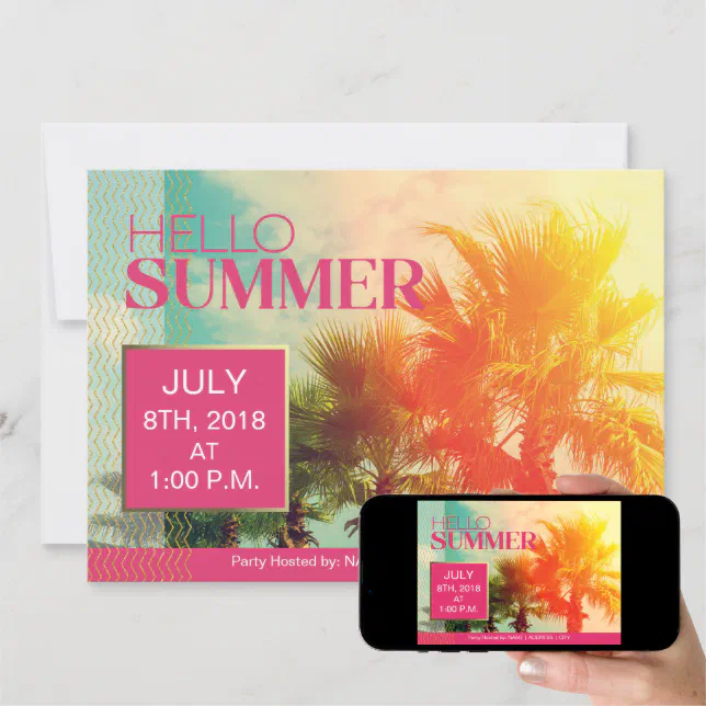 Hello Summer Party Invite | Zazzle