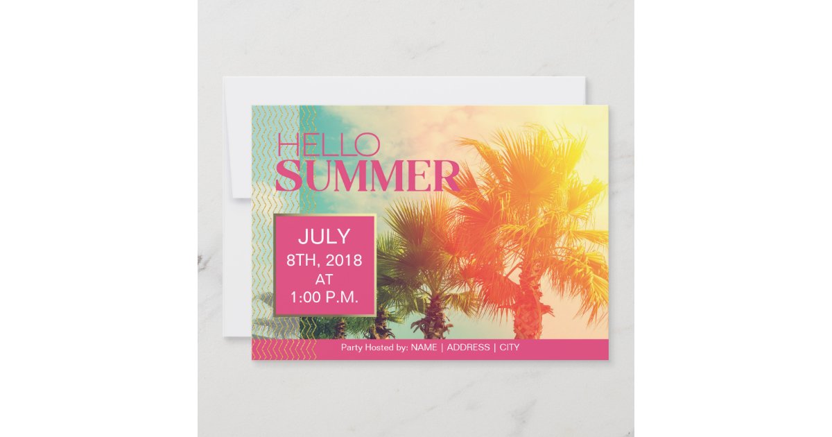 Hello Summer Party Invite | Zazzle