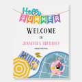 Hello Summer Pool Party Birthday Welcome Sign | Zazzle