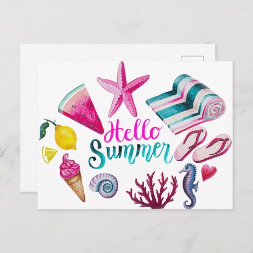 Hello Summer Postcard | Zazzle