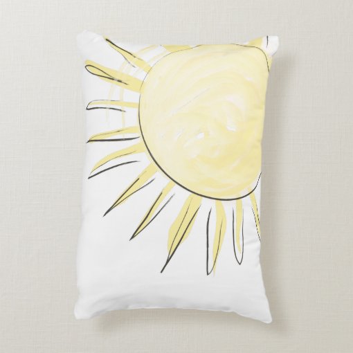 Hello summer sunshine yellow fun pastel summertime accent pillow | Zazzle
