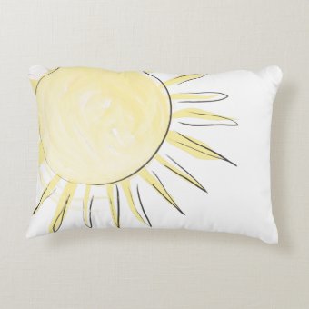 Hello summer sunshine yellow fun pastel summertime accent pillow | Zazzle