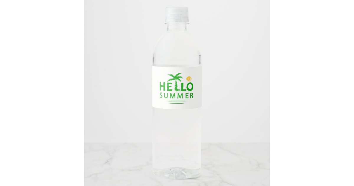 Hello Summer Water Bottle Label | Zazzle