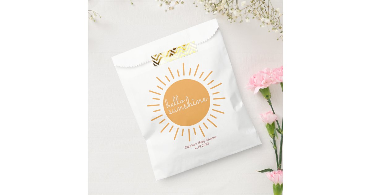 Hello Sunshine Baby Shower Favor Bag | Zazzle