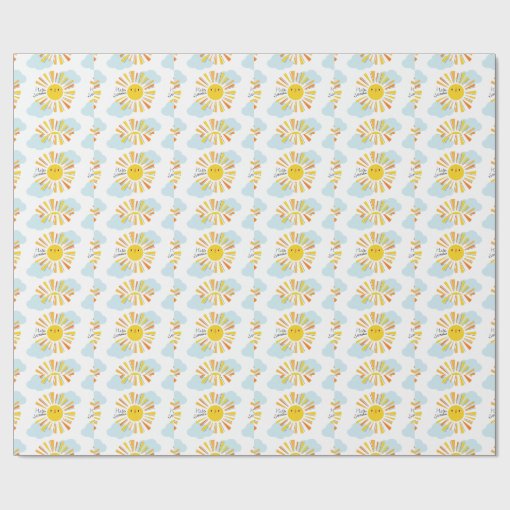 Hello Sunshine Baby Shower Wrapping Paper | Zazzle