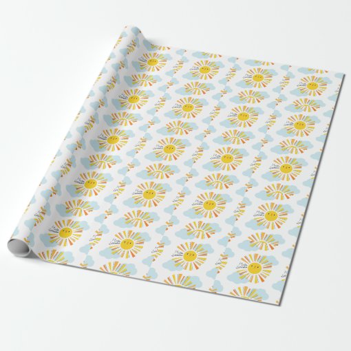 Hello Sunshine Baby Shower Wrapping Paper | Zazzle