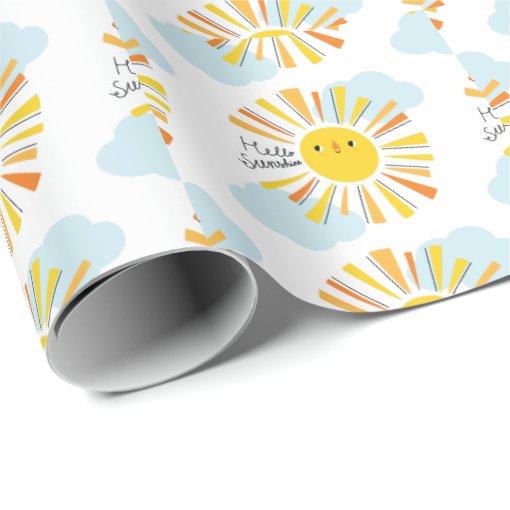 Hello Sunshine Baby Shower Wrapping Paper | Zazzle