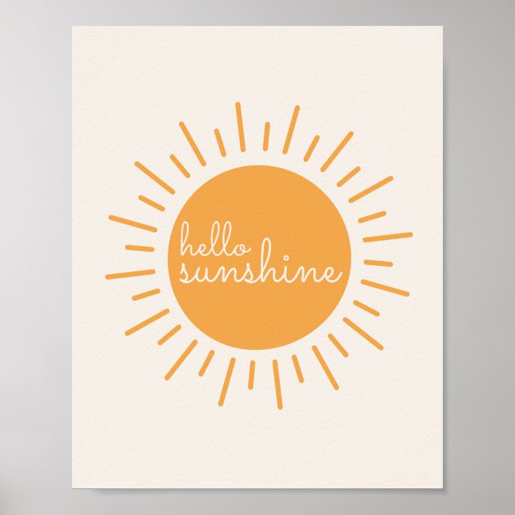 hello Sunshine boho nursery Poster | Zazzle
