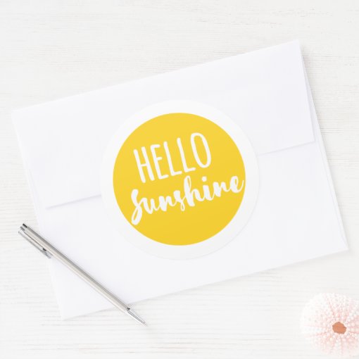 Hello Sunshine Classic Round Sticker | Zazzle