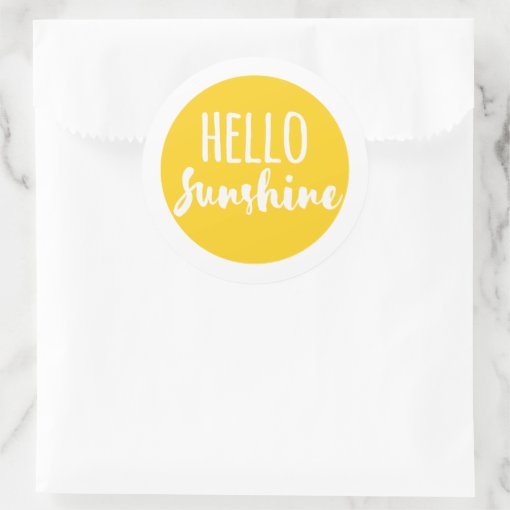 Hello Sunshine Classic Round Sticker | Zazzle