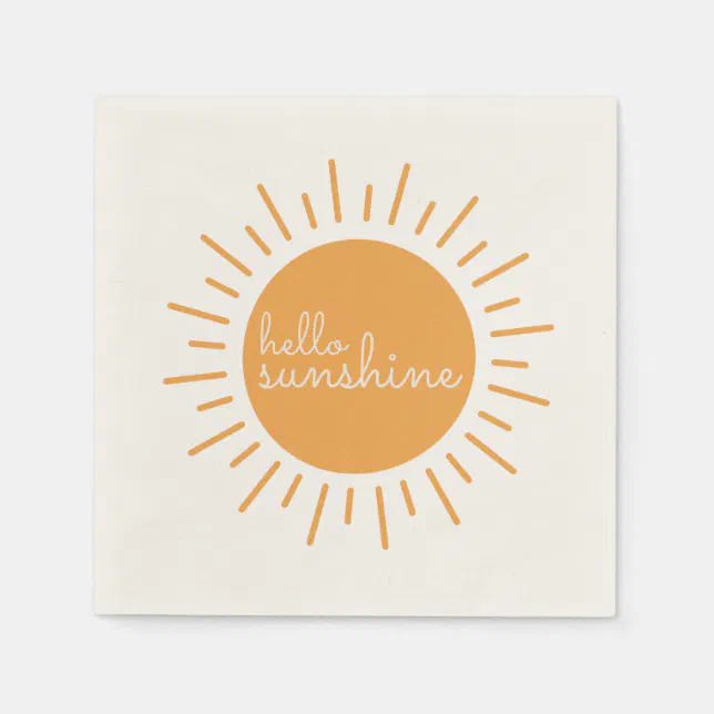 Hello sunshine cute boho shower napkins | Zazzle