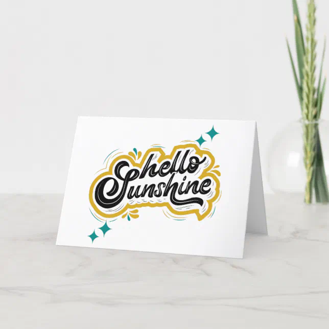 Hello Sunshine! Cute Yellow Quote Thank You Card | Zazzle