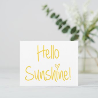 Hello Sunshine Postcard | Zazzle