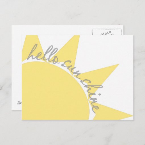 hello sunshine postcard | Zazzle