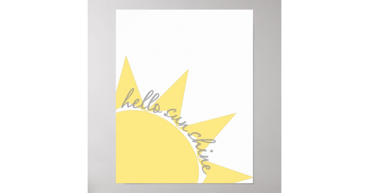 hello sunshine poster print | Zazzle