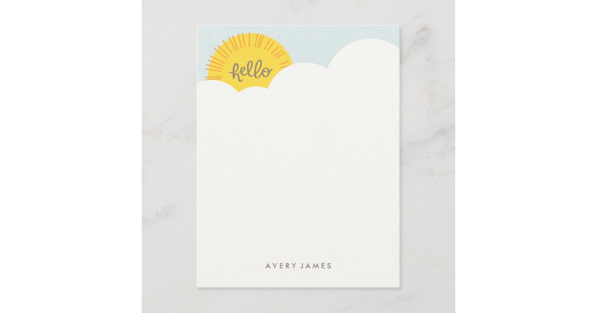 Hello Sunshine Stationery - Charcoal Note Card | Zazzle.com