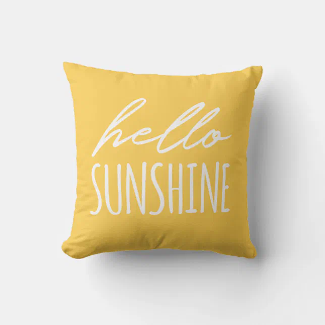 Hello Sunshine Sunny Yellow Throw Pillow | Zazzle