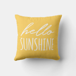 Hello Sunshine Sunny Yellow Throw Pillow | Zazzle