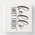 Hello, Sweet Cheeks Bathroom Farmhouse Distressed Wooden Box Sign | Zazzle