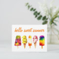 Hello Sweet Summer Postcard Popsicle Ice Cream | Zazzle