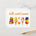 Hello Sweet Summer Postcard Popsicle Ice Cream | Zazzle
