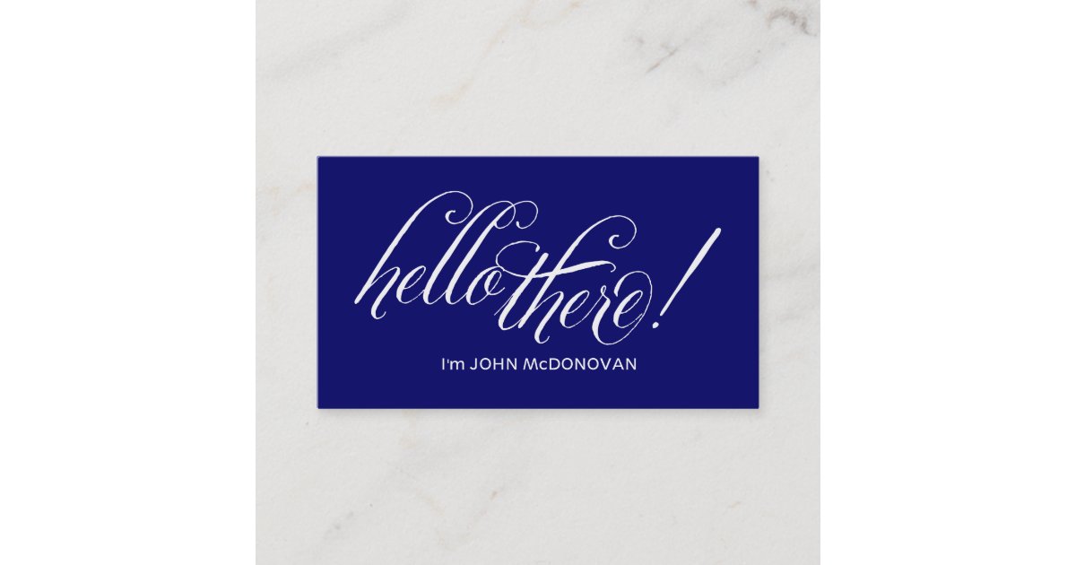 Hello there! Blue Business Card | Zazzle