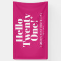 Hello Twenty One Hot Pink 21st Birthday Party Banner | Zazzle