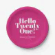 Hello Twenty One Hot Pink 21st Birthday Party Paper Plates | Zazzle