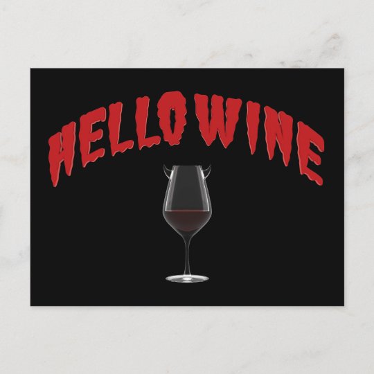 Hello Wine - A Halloween Treat Postcard | Zazzle.com