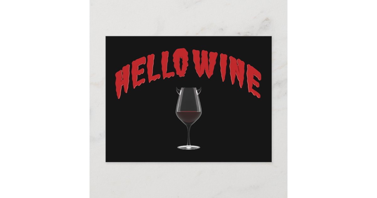 Hello Wine - A Halloween Treat Postcard | Zazzle
