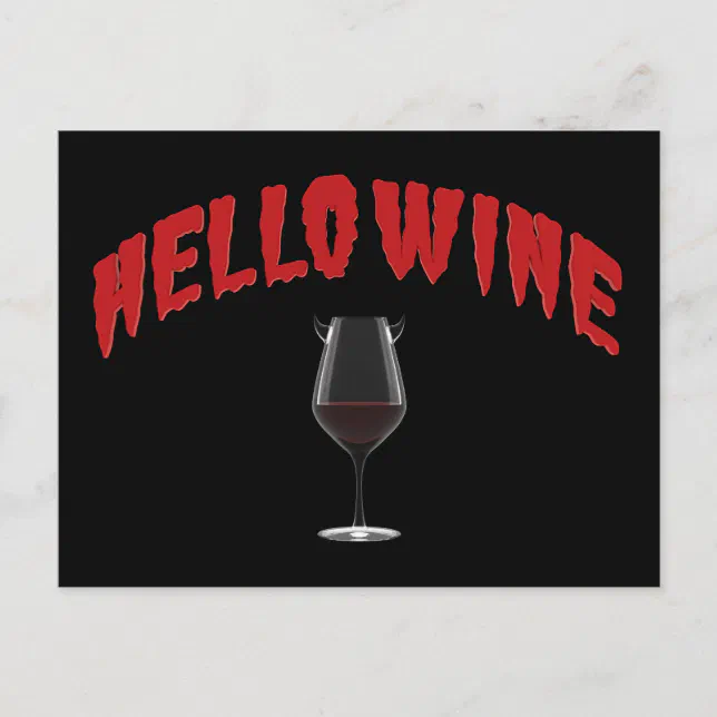 Hello Wine - A Halloween Treat Postcard | Zazzle