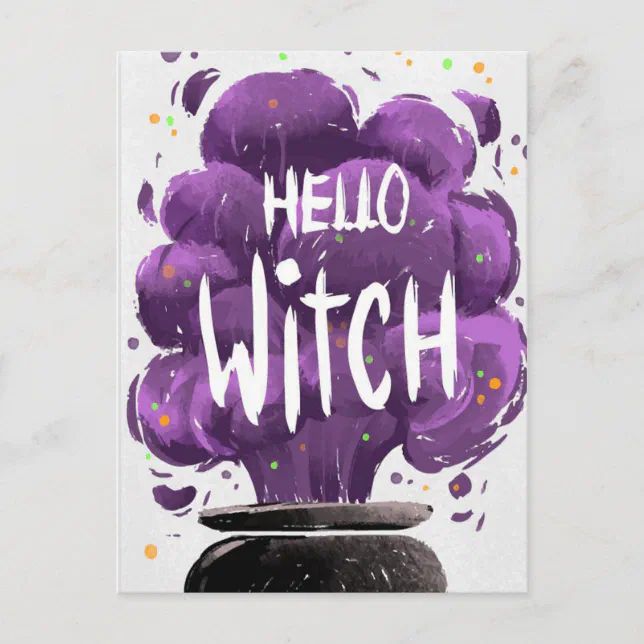 Hello Witch Postcard | Zazzle