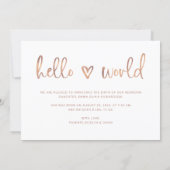 Hello World | Baby Photo Heart Birth Announcement | Zazzle