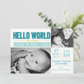 Hello World Birth Announcement | Zazzle