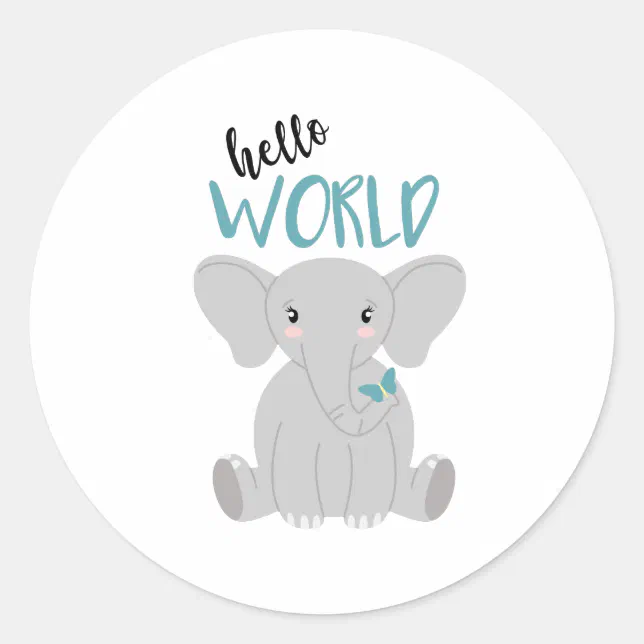 Hello World Classic Round Sticker | Zazzle