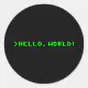Hello World Computer Programming Classic Round Sticker | Zazzle