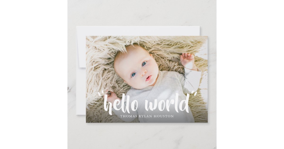 Hello World New Baby Birth Announcement | Zazzle