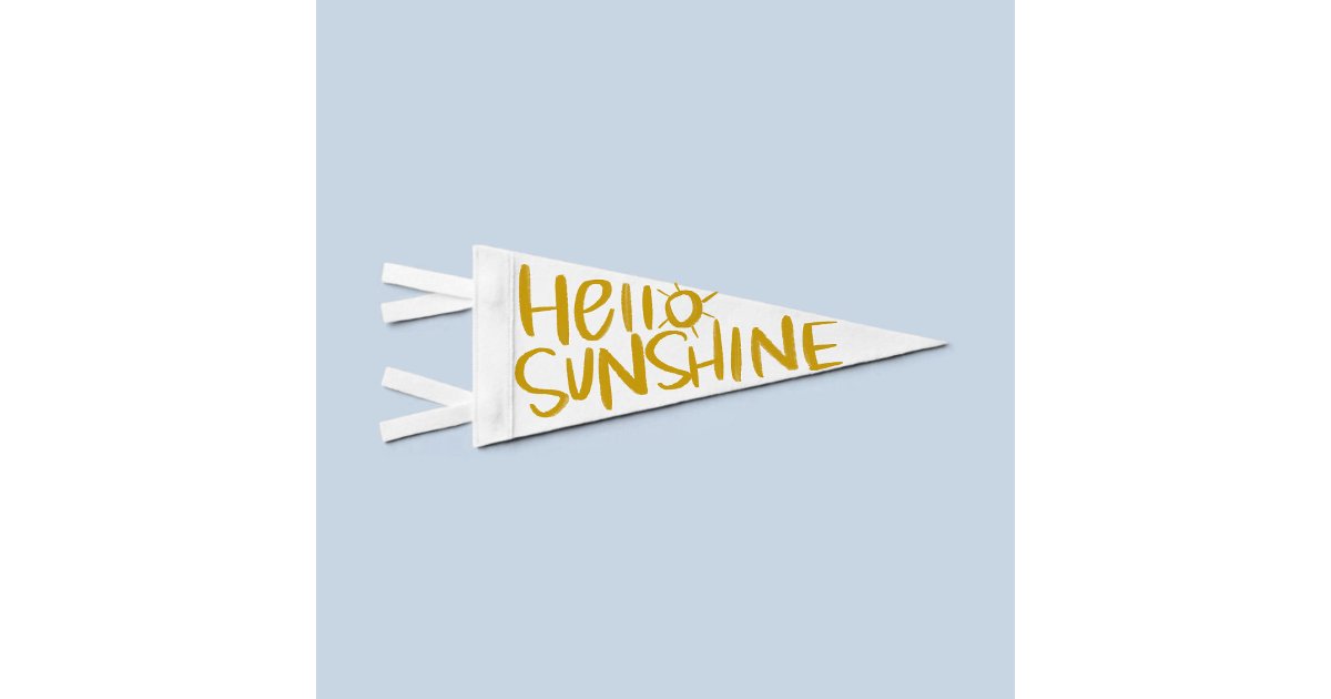 Hello Yellow Sunshine Pennant Flag | Zazzle
