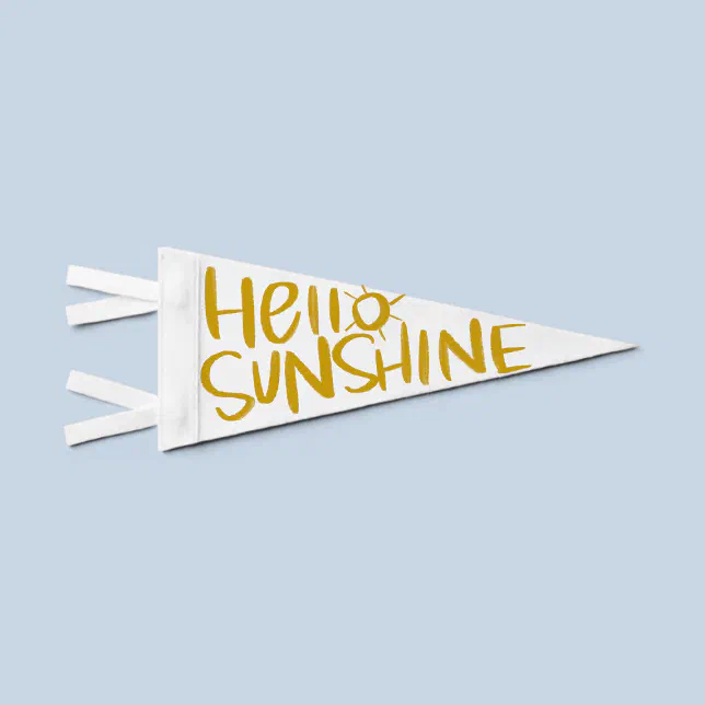 Hello Yellow Sunshine Pennant Flag | Zazzle