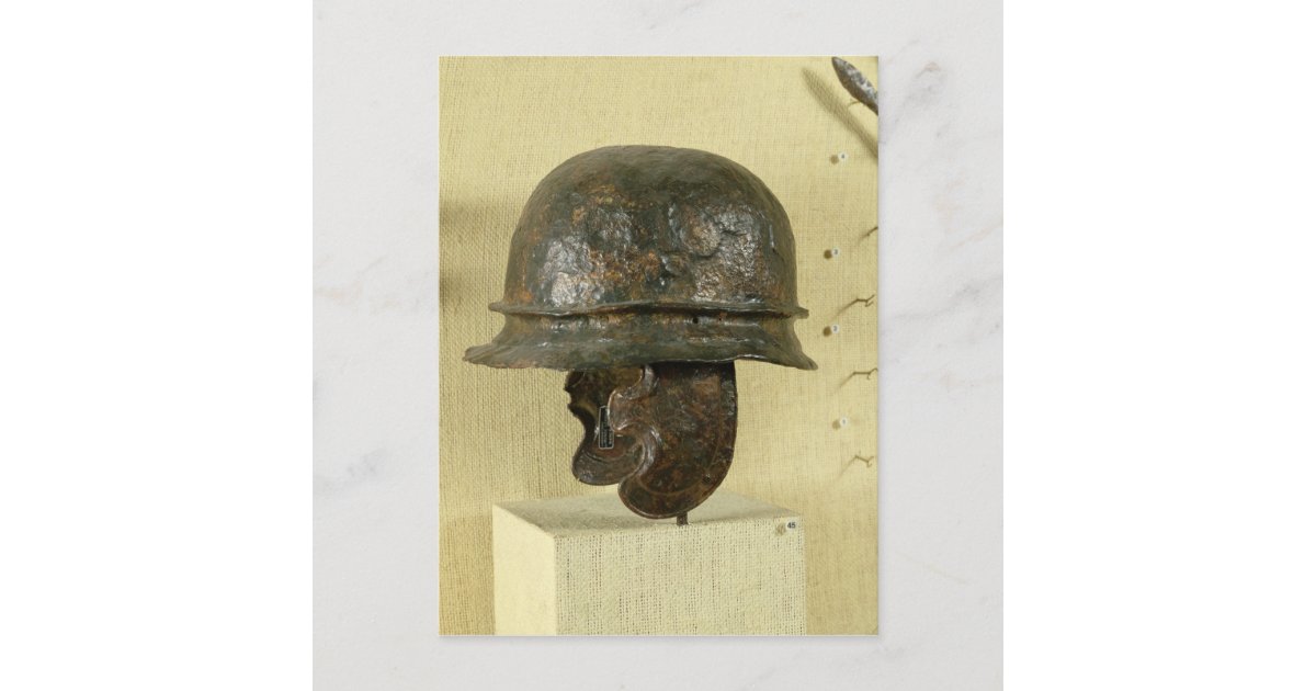 Helmet with cheek guards, from Alesia, Tene III Postcard | Zazzle