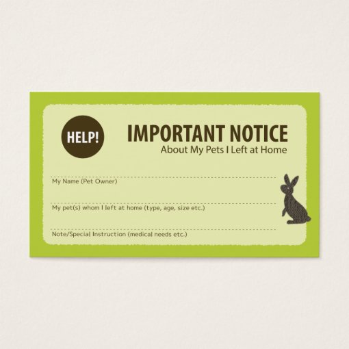 "HELP! I have Pets At Home” Pet Alert Card | Zazzle