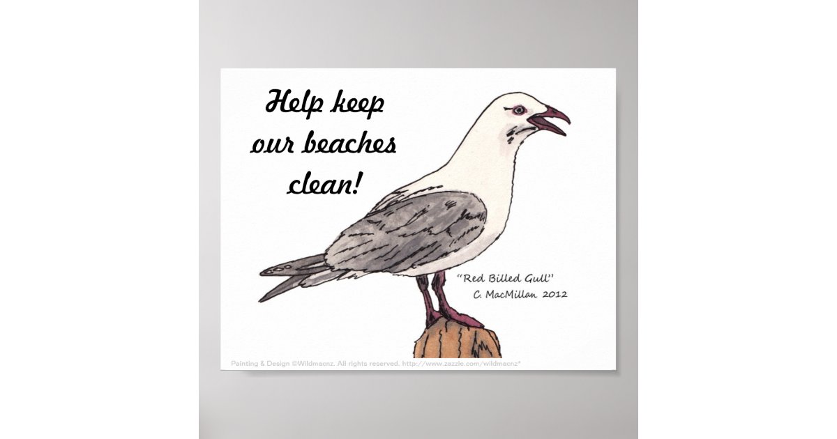 Help keep our beaches clean! poster | Zazzle
