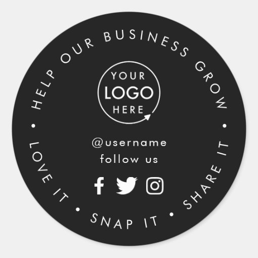 Help our Business Grow | Social Media Followers Classic Round Sticker ...