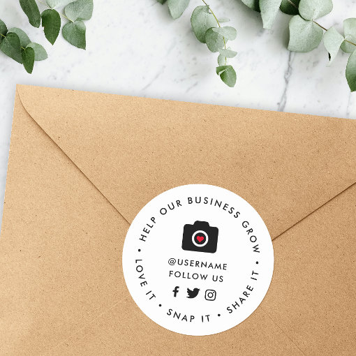 Help our Business Grow | Social Medial Followers Classic Round Sticker ...