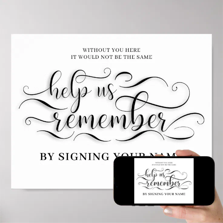 Help Us Remember Wedding Sign | Zazzle