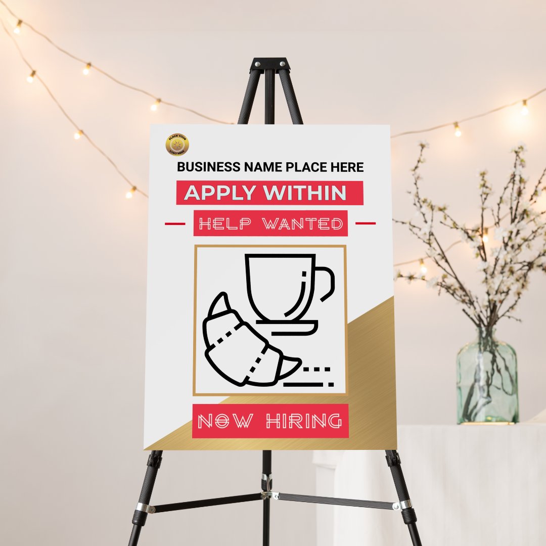 Help Wanted Now Hiring Apply Logo Custom Foam Board | Zazzle