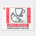 Help Wanted Now Hiring Apply Logo Custom Yard Sign | Zazzle