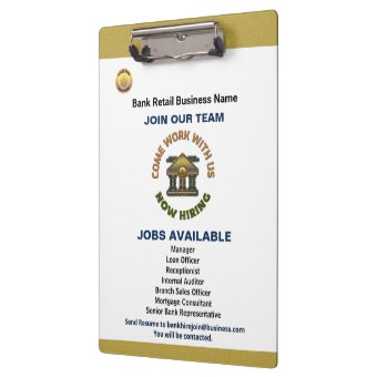 Help Wanted Now Hiring Employees Logo Custom Clipboard | Zazzle