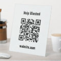 Help Wanted QR Code Website White Template Pedestal Sign | Zazzle