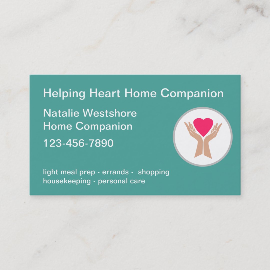 Helping Home Companion Service Business Card | Zazzle